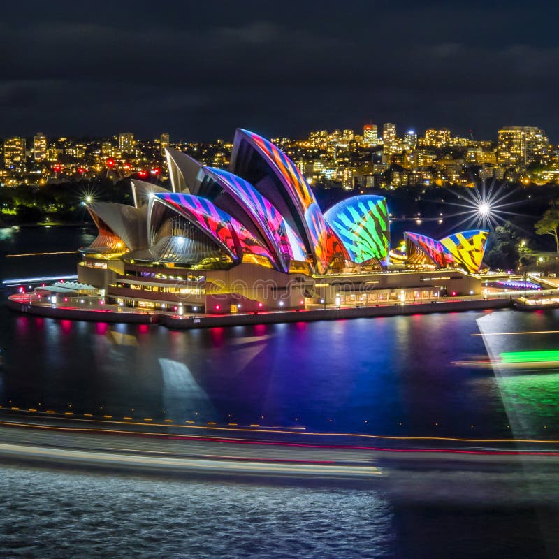 Vivid Sydney Opera House editorial photography. Image of lighs - 179234077