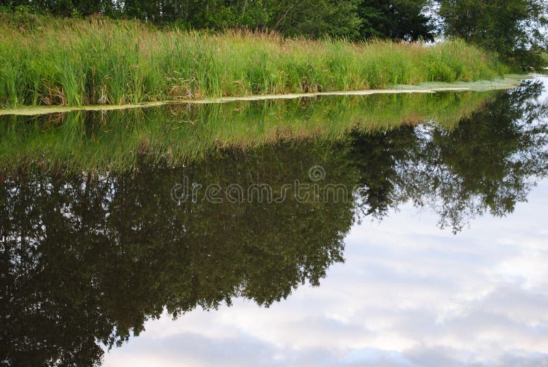 Vivid symmetric reflection stock photo. Image of peaceful - 18031628