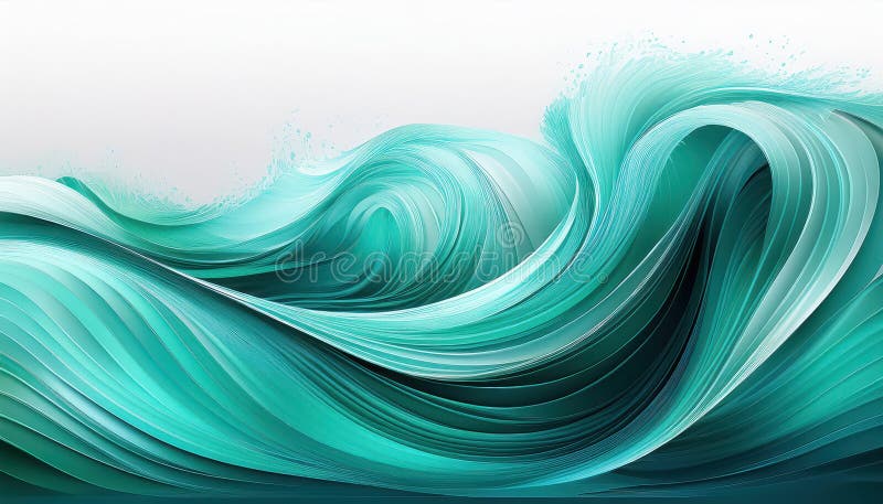 Vivid Teal Wave Abstract Design a Refreshing Deep Dive into an ...