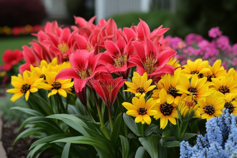 A Vivid Texture Showcasing Elements of Spring Like Flowers and Foliage ...