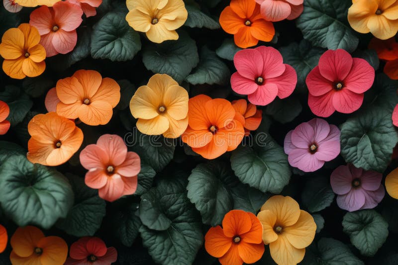 A Vivid Texture Showcasing Elements of Spring Like Flowers and Foliage ...