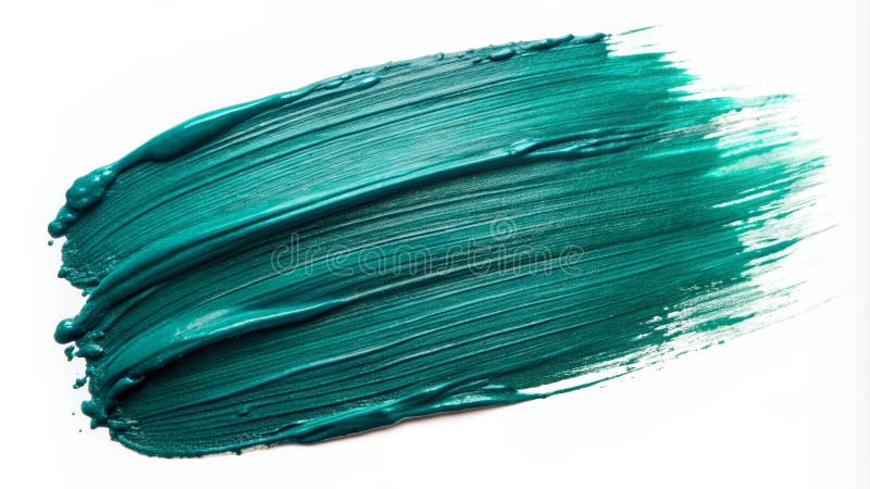 Vivid Turquoise Paint Stroke Isolated on White Background Stock ...