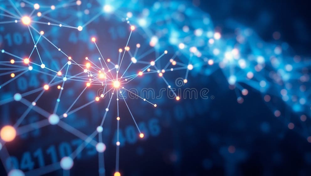 AI Neural Network Visualization with Interconnect Background Image ...