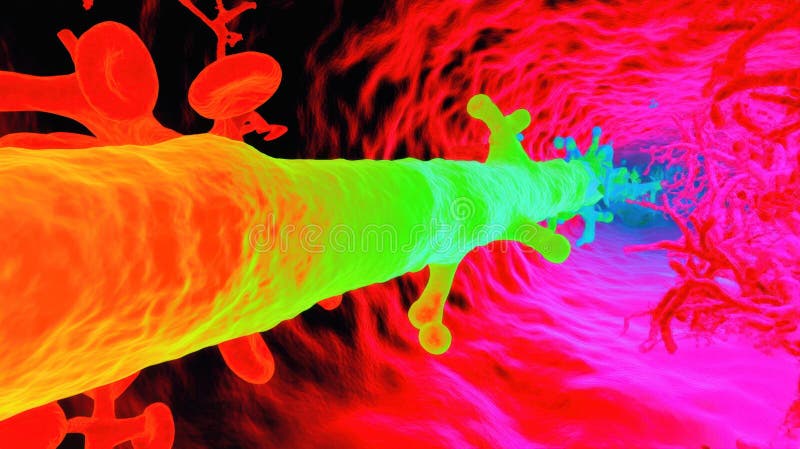 Vivid Visualization of Red Blood Cells Circulating through Blood ...