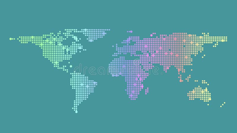 Vibrant Grid Map World Made of Colorful Dots Stock Footage - Video of ...