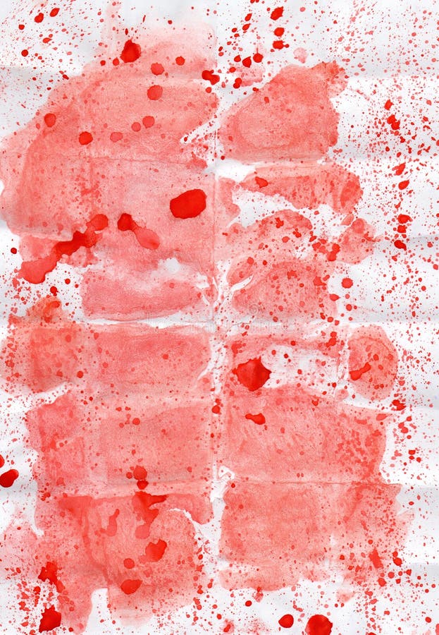 Vivid Watercolour Abstract Drawing Red Messy Background Stock ...
