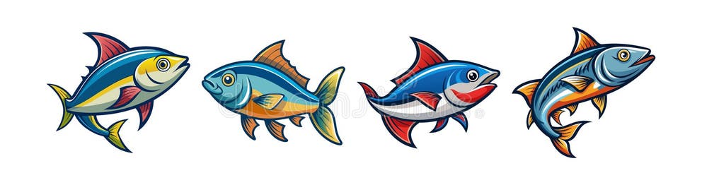 Vivid Wavetracker Fish Realistic Illustration with Bright Details Stock ...