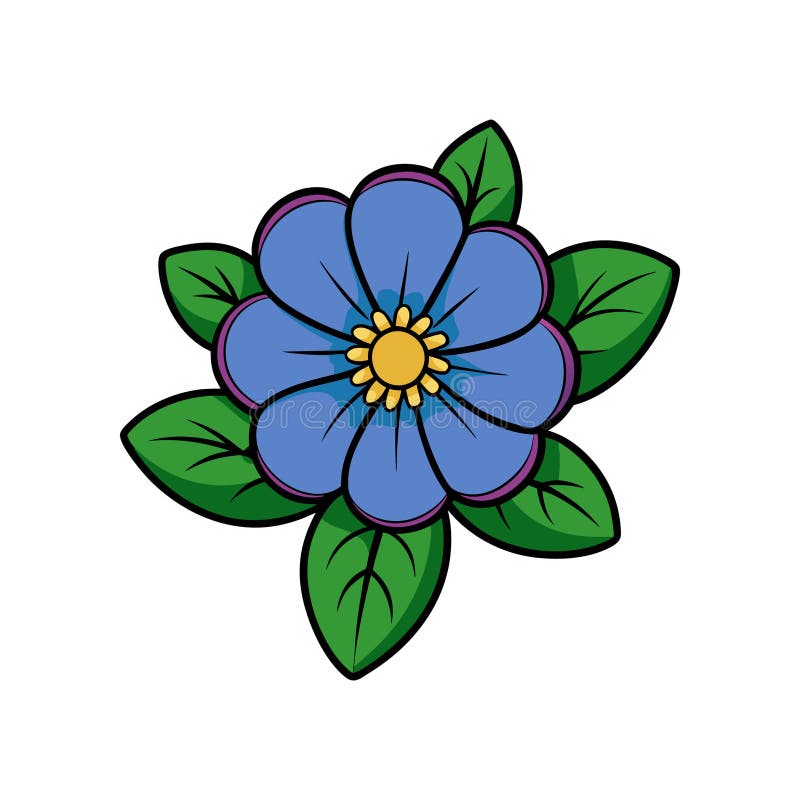 Vivid Wolfsbane Flower with Striking Colors Stock Illustration ...