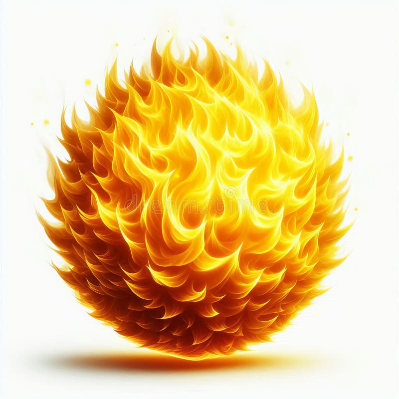 Vivid Yellow Flame a Bright Intense Yellow Fireball with Sharp Stock ...