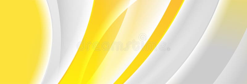 Vivid Yellow and Grey Smooth Elegant Waves Abstract Banner Design Stock ...
