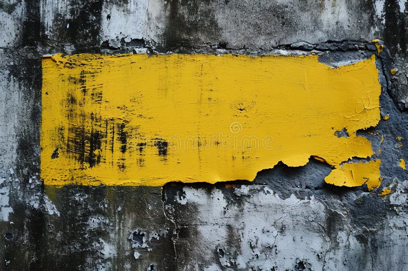 A Vivid Yellow Paint Stroke Creates a Striking Rectangular Shape on ...
