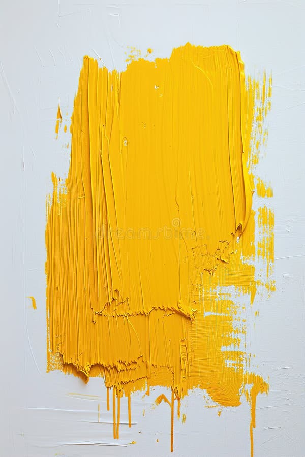 A Vivid Yellow Paint Stroke Creates a Striking Rectangular Shape on a ...