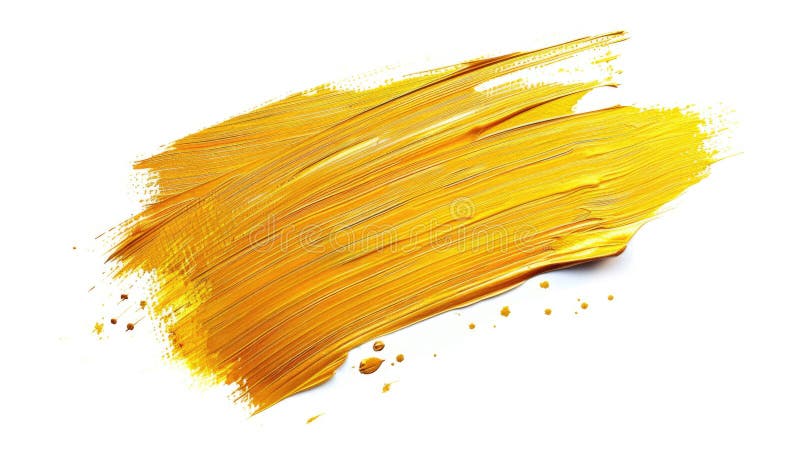 Vivid Yellow Paint Stroke on White Background Stock Illustration ...