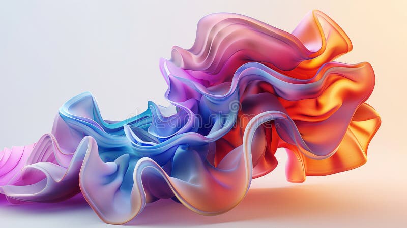 Vividly Colored Abstract 3D Shape, Created with Cinema 4D and Rendered ...