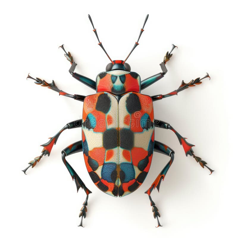 Vibrant, Multicolored Beetle with Intricate Geometric Patterns Stock ...