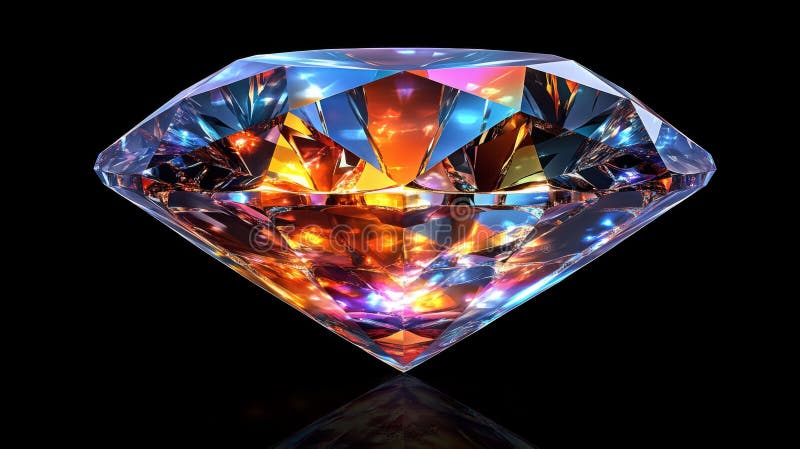 A Vividly Colored Diamond Reflects Light Beautifully Stock Illustration ...