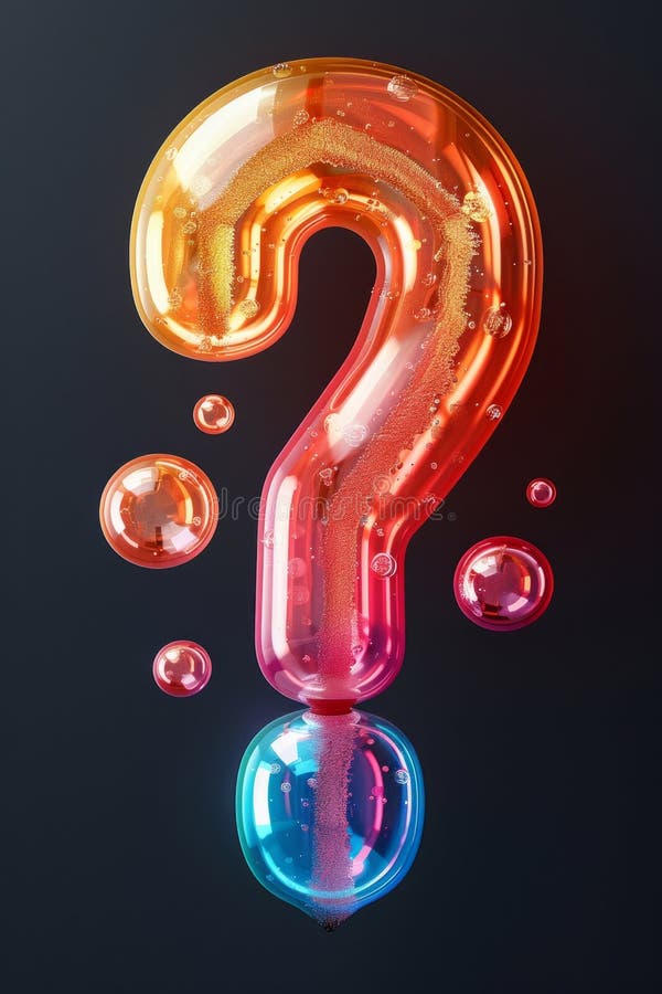Vividly Colored Question Mark Symbol in Liquid Style Stock Photo ...