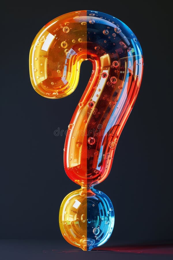 Vividly Colored Question Mark Symbol in Liquid Style Stock Photo ...