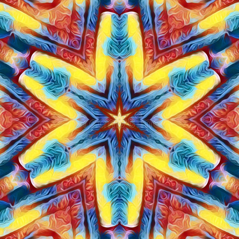 Vividly Coloured Creative Patterns and Hexagonal Kaleidoscopic Style ...