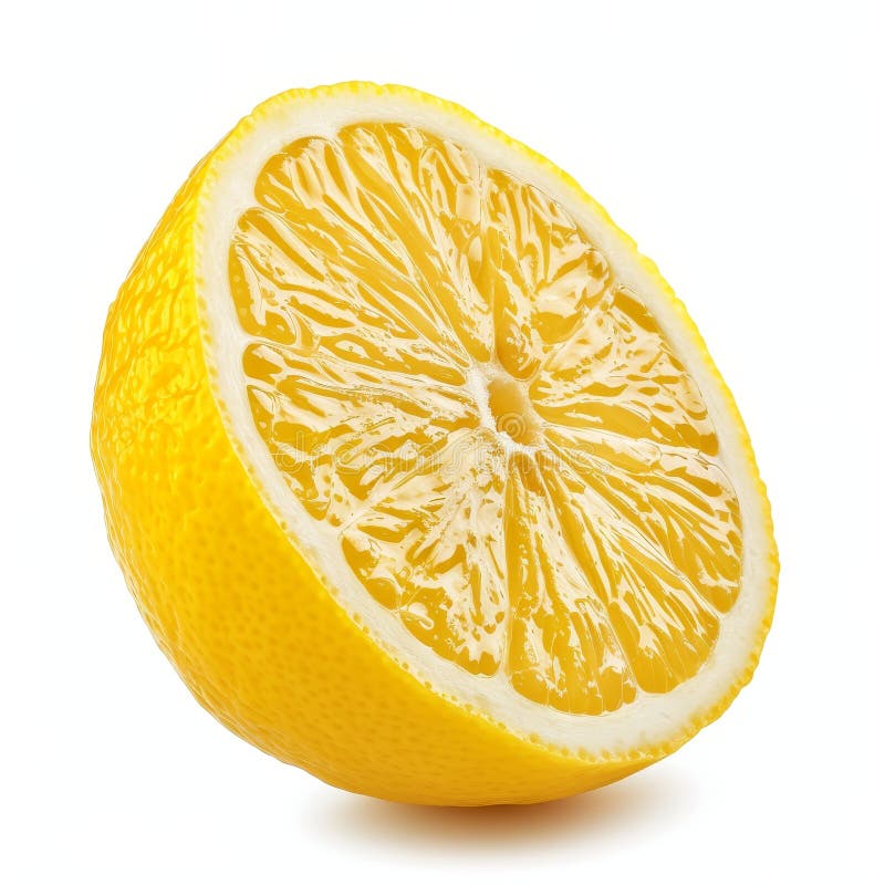 Vividly Detailed Cross-section of a Lemon, Highlighting the Fresh Pulp ...