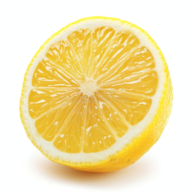 Vividly Detailed Cross-section of a Lemon, Highlighting the Fresh Pulp ...