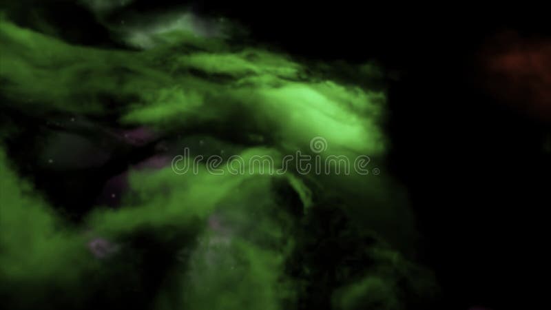 Vividly Flying Psychedelic Color Changing Stormy Clouds in a Nebula in ...