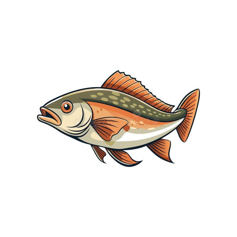 Vividly Illustrated Pacific Cod Fish with Realistic Features Stock ...