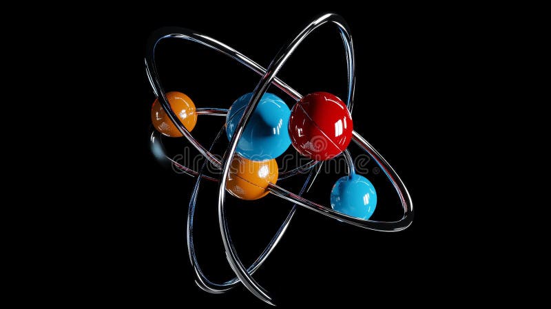 Stylized Atom Logo in Blue Tones Isolated, Fantasy, Science Stock ...