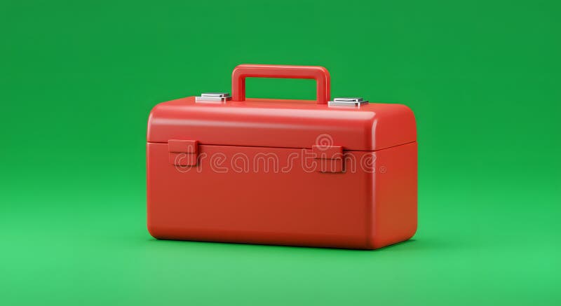 Red Toolbox on Green Background: a Rendered Still Life Stock Photo ...
