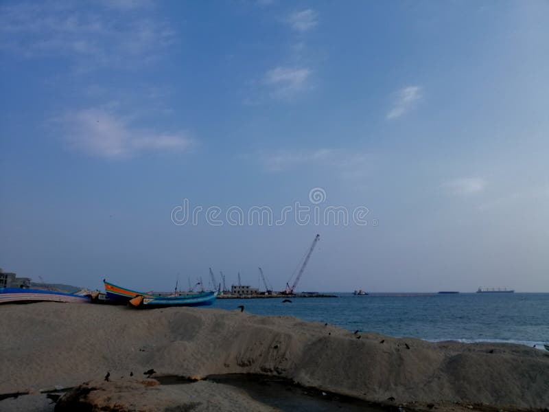 Vizhinjam International Sea Port Construction in Progress Stock Image ...