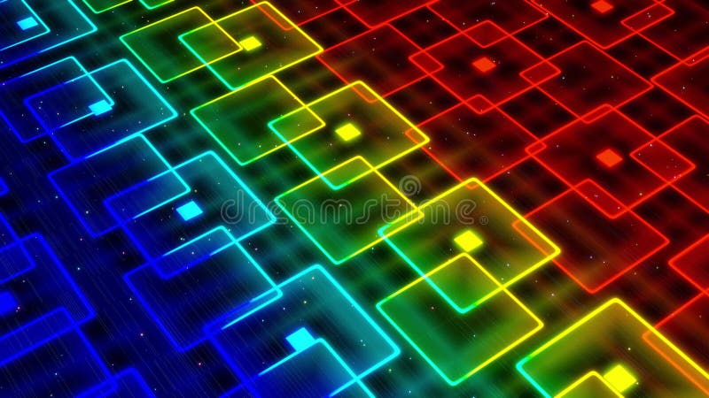 Rectangles. Vj Abstract Sci Fi Futuristic Bg. Fly Over 3d Multilayer ...