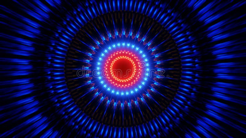 Vj Loop Abstract Blue Red Motion Circle with Flashes of Neon Lights 3d ...
