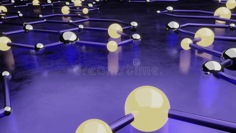 VJ Loop Animation Background. Metal and Luminous Balls are Connected by ...