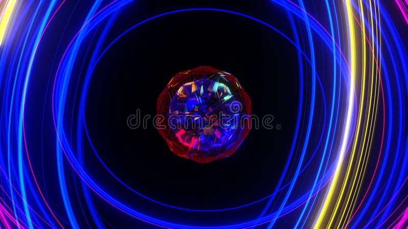 VJ Loop Animation of Crystal Magic Ball Rotation. Stock Video - Video ...