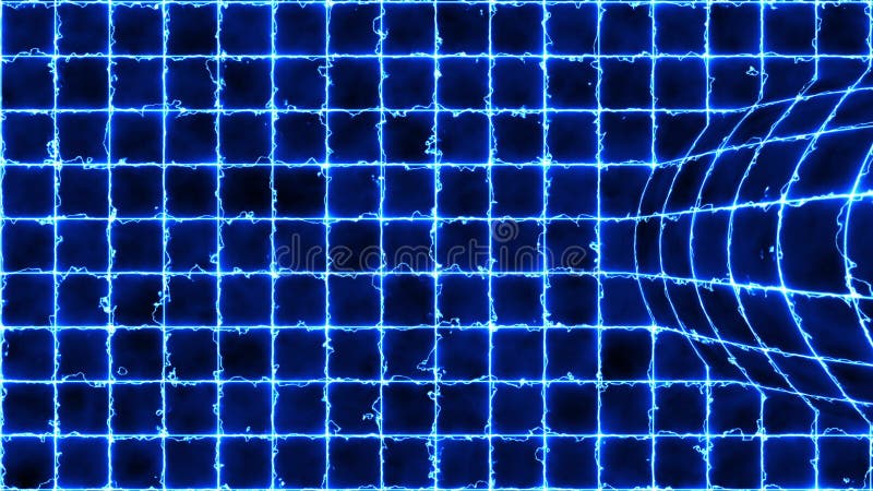 VJ Loop Animation. Neon Electric Waves on the Grid. Neon Grid. Blue ...