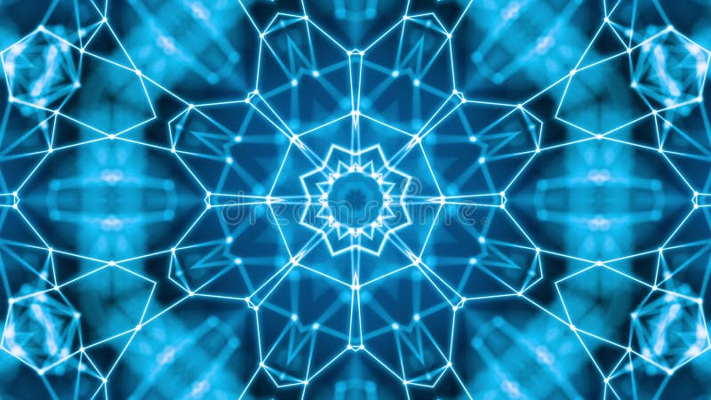 Vj Loop Blue Neon Kaleidoscope. Seamless Animation. Stock Footage ...
