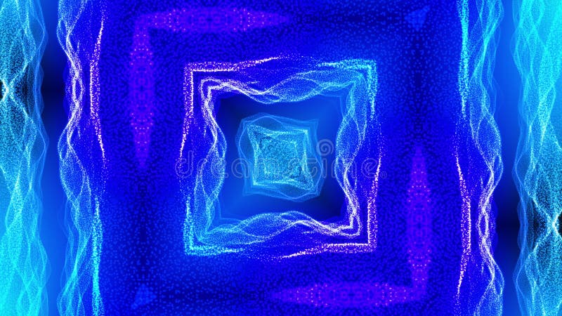 Vj Loop Blue Neon Kaleidoscope. Seamless Animation. Stock Footage ...
