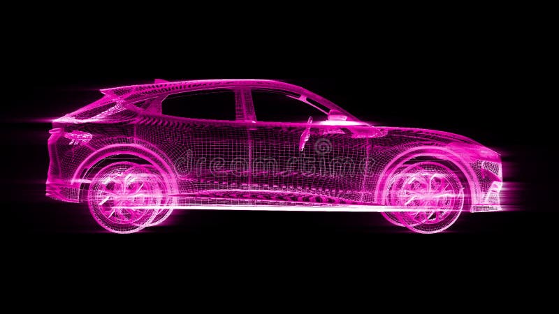 VJ Loop Video. VFX 3d Grid Car. Car from a 3d Grid. Car Wire 3D ...