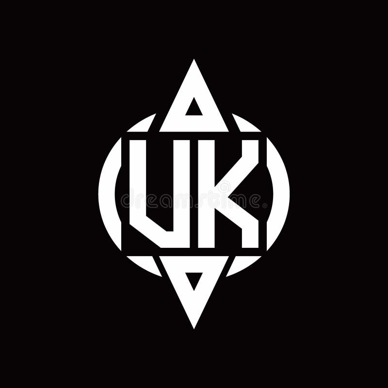 VK Logo with Circle Rounded Combine Triangle Top and Bottom Side Design ...