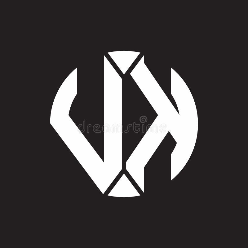 VK Logo Monogram with Piece Circle Ribbon Style Stock Vector ...