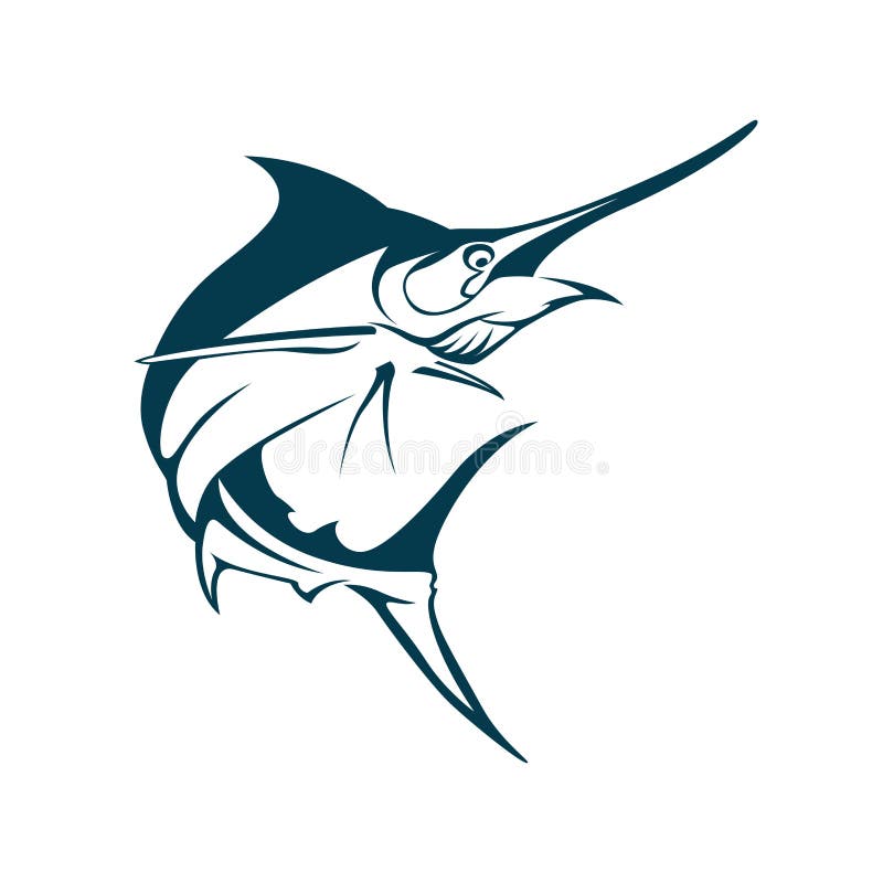 Marlin Fish Illustration Vector Design. Jumping Marlin Fish Creative ...