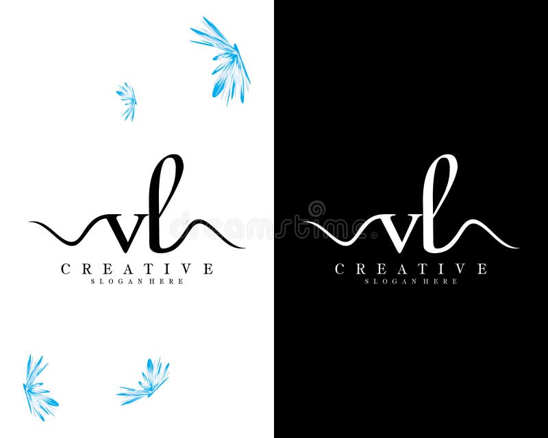Vl, Lv Letters Creative Handwriting Logo Design Template Vectof Stock ...