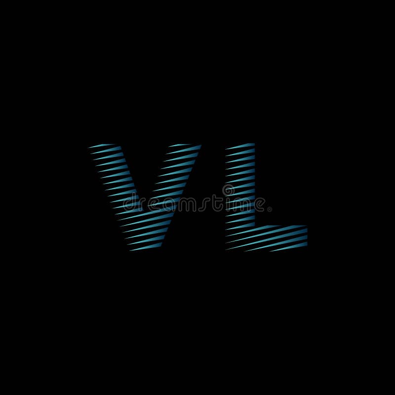VL Monogram Lines Style Blue Light Vector Stock Vector - Illustration ...
