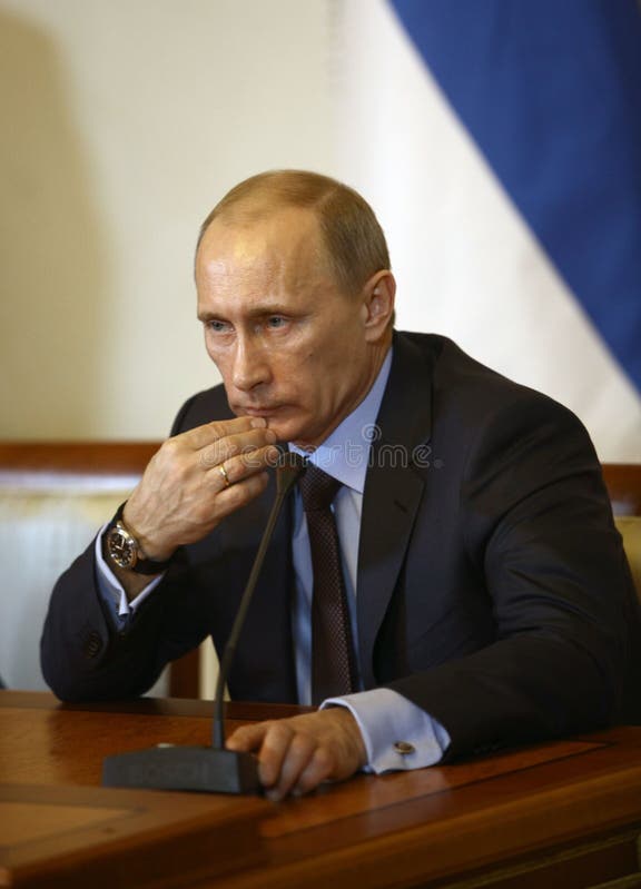 Vladimir Putin editorial stock photo. Image of microphone - 24071088