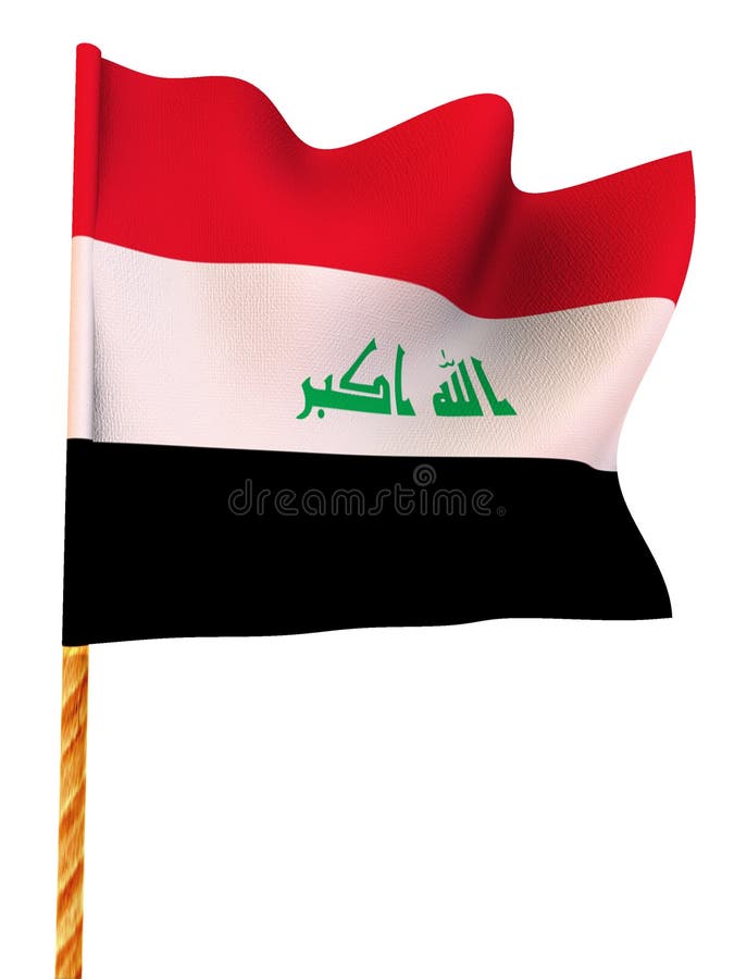 Vlag van Irak 1991-2004 stock illustratie. Illustration of iraaks ...