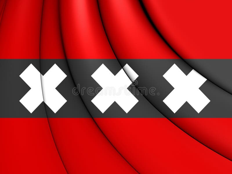 Vlag Van Amsterdam, Nederland Stock Illustratie - Illustration of ... Vlag Van Amsterdam, Nederland Stock Illustratie - Illustration of ...