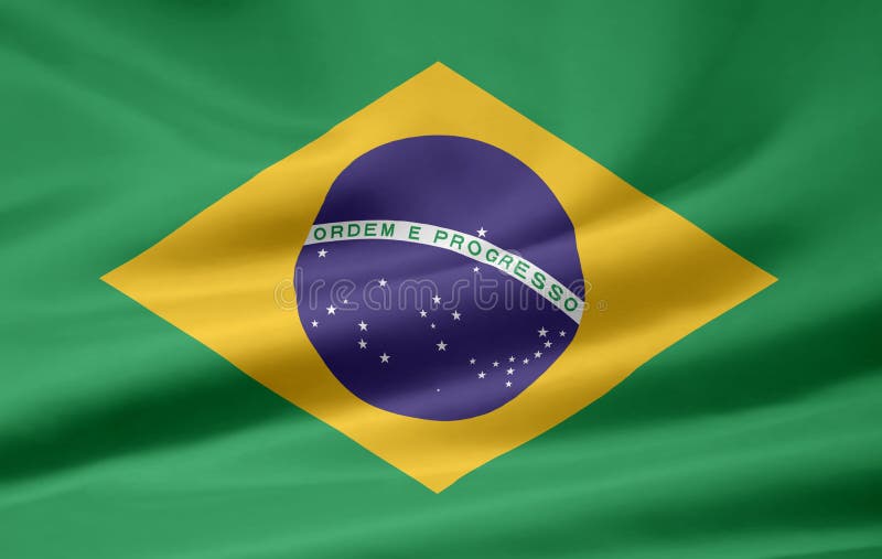 Vlag van Brazilië stock illustratie. Illustration of textiel - 5691586