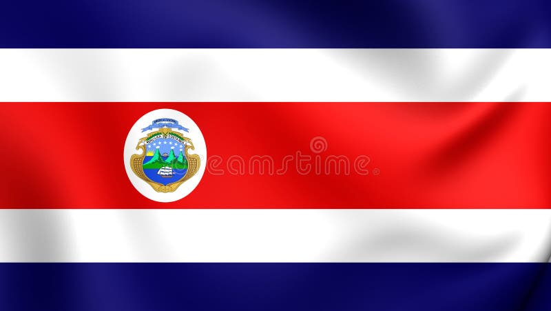 Vlag van Costa Rica stock illustratie. Illustration of centraal - 80307679
