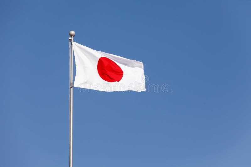 Vlag van Japan stock afbeelding. Image of vlaggenstok - 61375537
