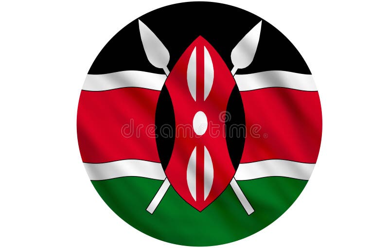 Vlag van Kenia stock illustratie. Illustration of illustratie - 4099351